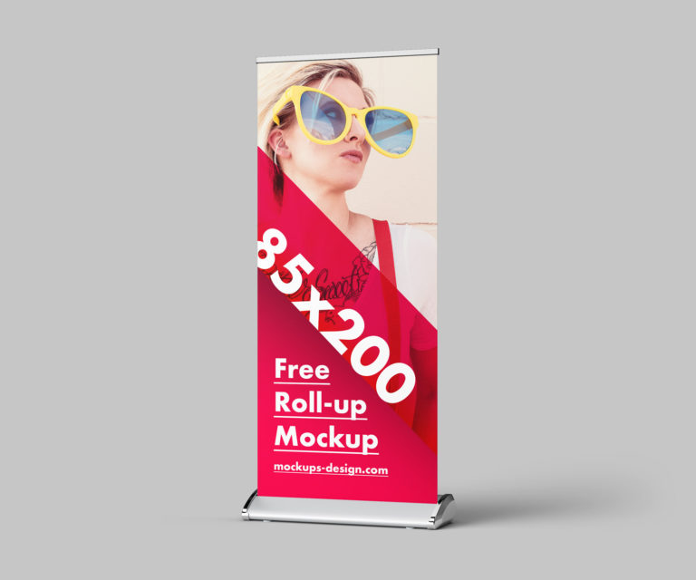 Roll-Up Mockup Free PSD 85×200 cm | Mockup World HQ