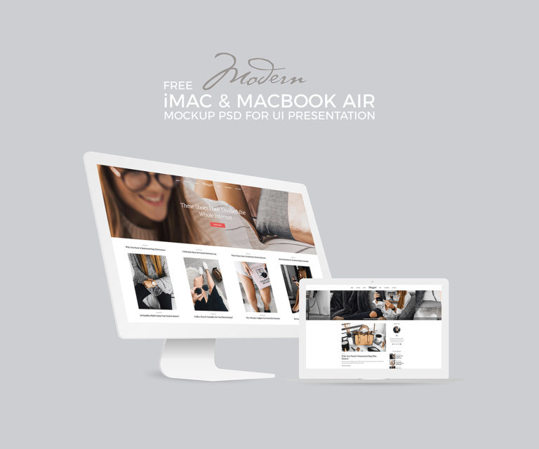 White iMac & MacBook Mockup UI Presentation | Mockup World HQ