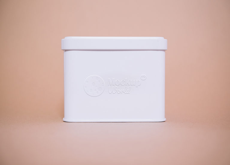 Free Embossed Tin Box Logo Mockup | Mockup World HQ