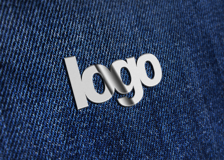Shiny-Metal-Logo-On-Fabric-Mockup | Mockup World HQ