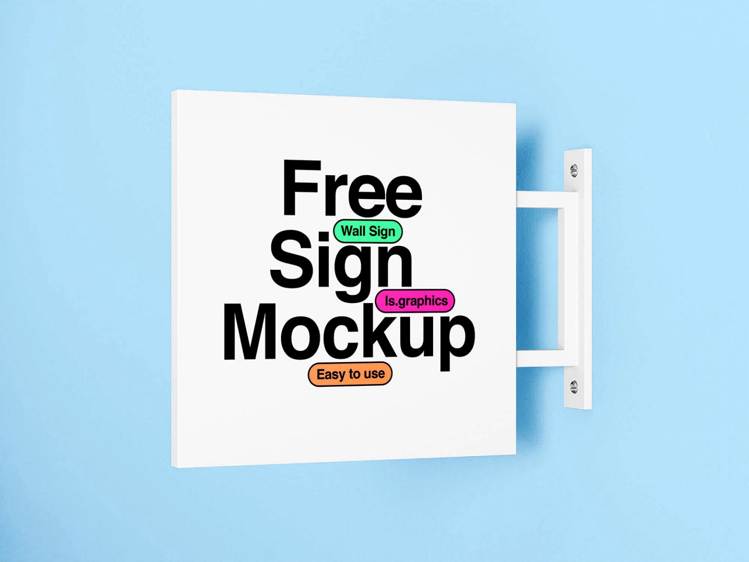 Free Minimalistic Wall Sign Mockup | Mockup World HQ