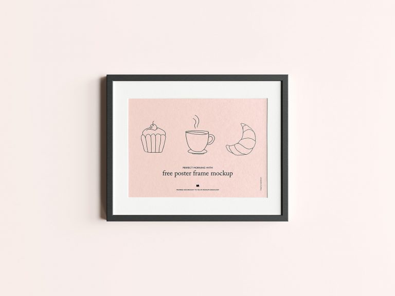 Horizontal Poster Frame Free Mockup | Mockup World HQ