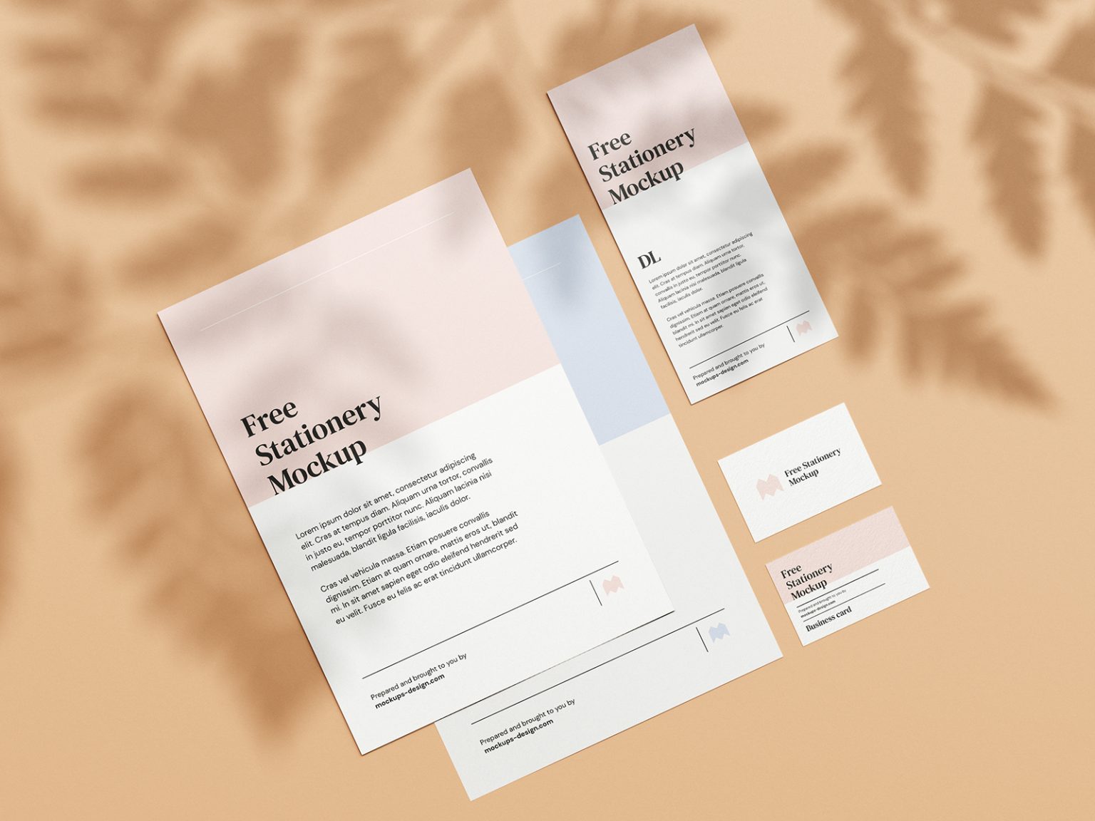 Simple Stationery Free Mockup | Mockup World HQ