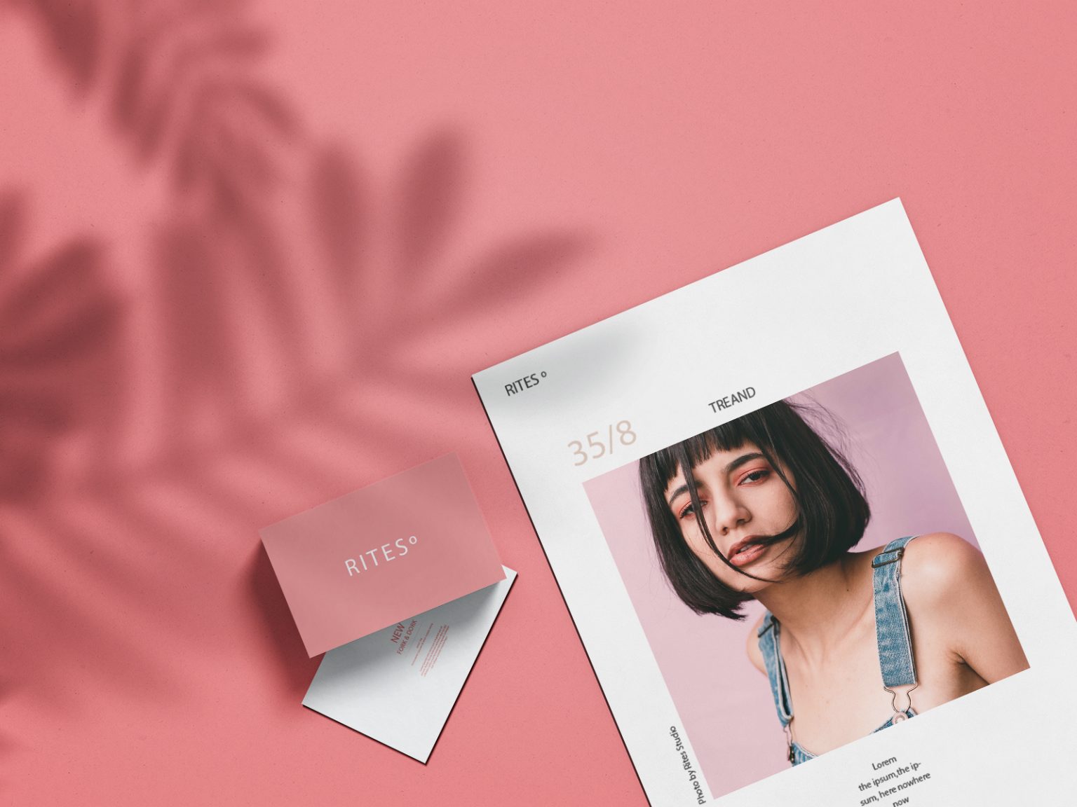 A4 Brand Paper with Business Card Free Mockup | Mockup World HQ