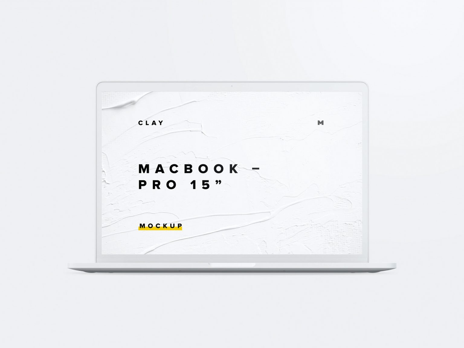 Clay MacBook Pro Front View Free Mockup | Mockup World HQ