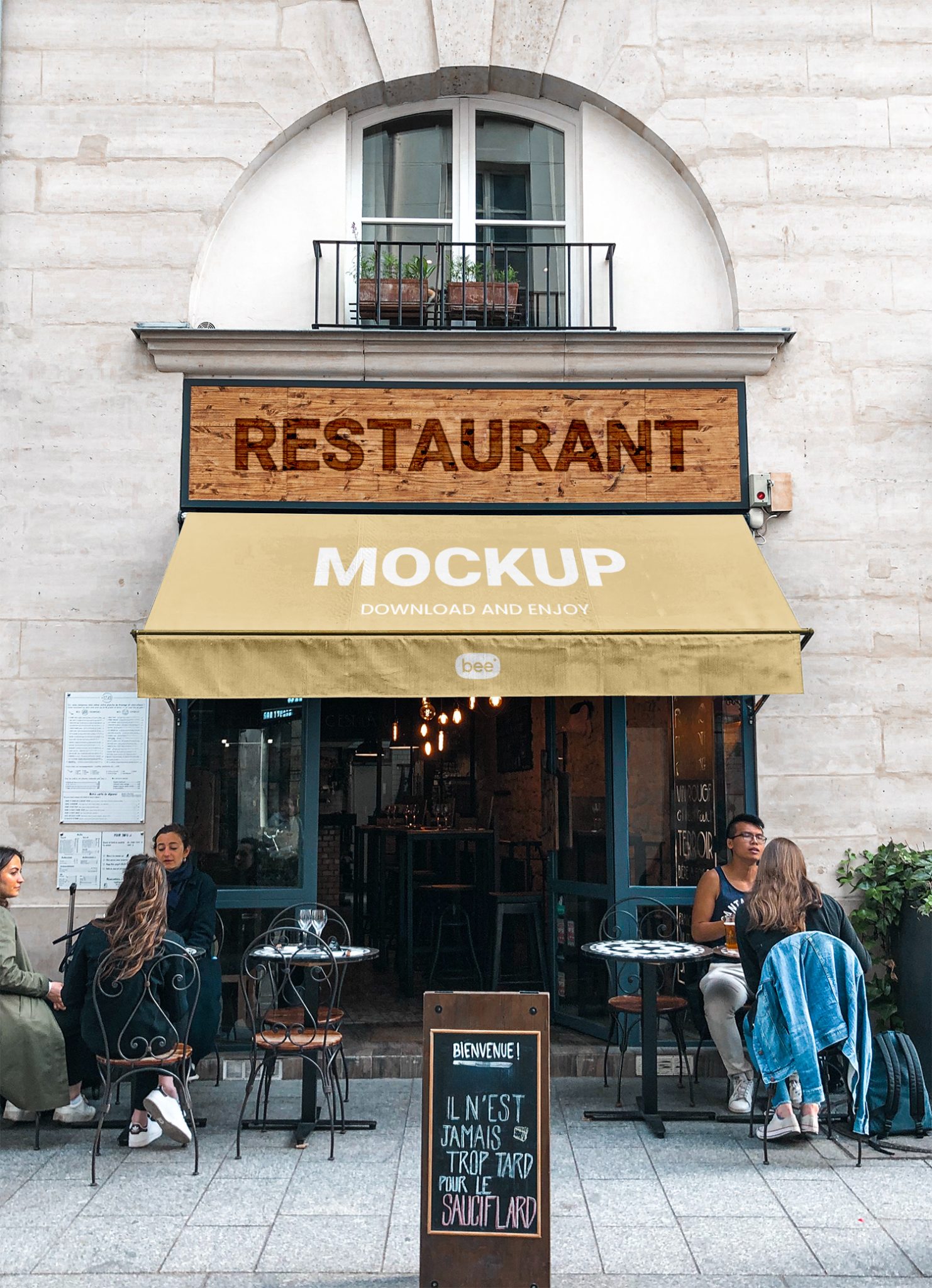 Restaurant Front Free Mockup | Mockup World HQ