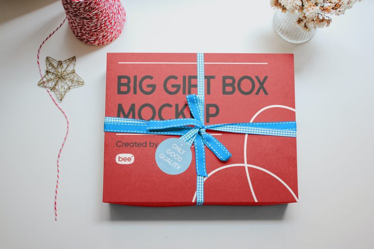 Christmas Gift Box Free Mockup PSD | Mockup World HQ