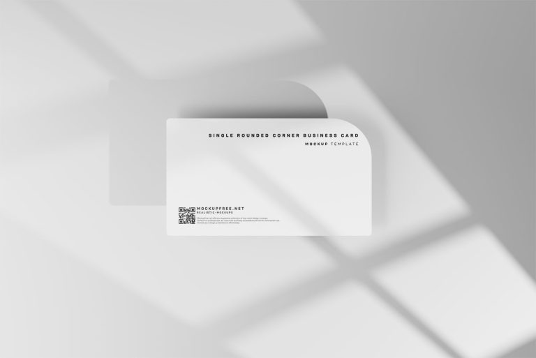 Single Rounded Corner Business Card Free Mockups | Mockup World HQ
